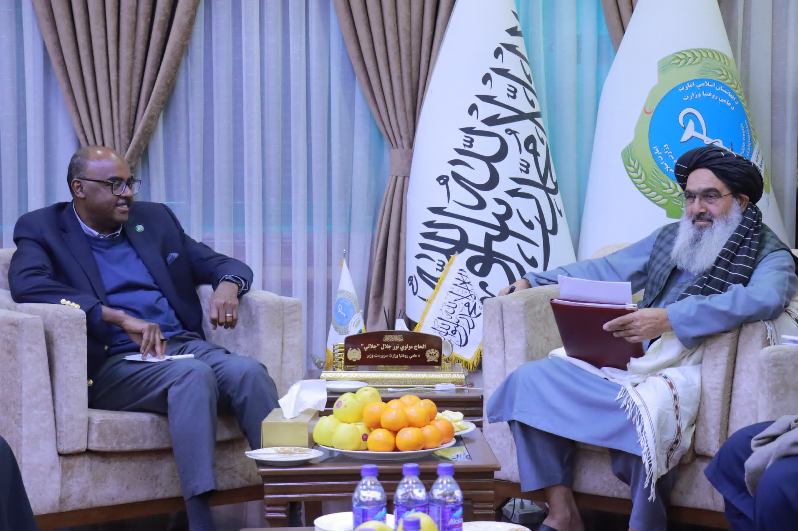 Mawlawi Noor Jalal Jalali at his office , met with representatives from ...